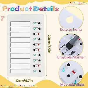 2 Pieces Dry Erase Chore Chart Blank To Do List Checklist Board ADHD Tools for Kids with Detachable Cardstock DIY Alphabet Stickers for Home Routine Planning (Minimalist)