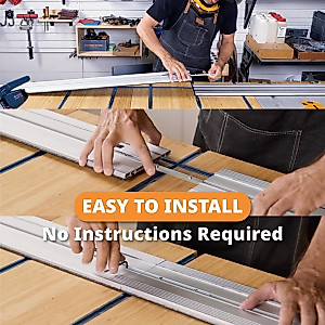 POWERTEC 71358 Track Saw Guide Rail Connector Set for Festool, Makita, DeWalt, and Triton | Pack of 2