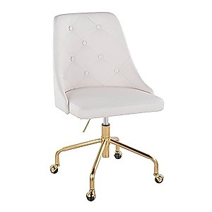 LumiSource Marche Office Chair, Home Office Chair with Wheels, Leather Desk Chair, Computer Chair, Home Office Desk Chair Comfy, Contemporary Desk Chair