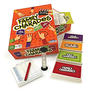 Outset Media Family Charades Game; 4 Games in 1 Box. Includes Movie, 80's 90's, Kids, Family Trivia for 2 or More Players, Ages 7 and up.