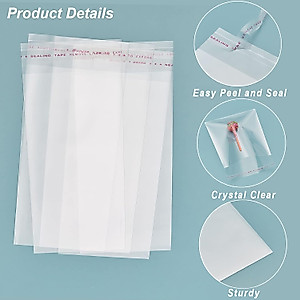 Yotelab Self Sealing Cellophane Bags,4x9 Inch Clear Resealable Cellophane Bags Self Adhesive for Packaging Packaging Gifts, Products,100 Pcs