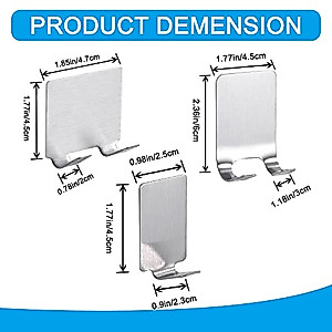 VENGABY 12 Pack Razor Holder for Shower, Shaver Hook Hanger Stand, Heavy Duty Self Adhesive Hooks, Stainless Steel Utility Towel Hook Bathroom Kitchen Organizer for Robe Towel Bathrobe Coat