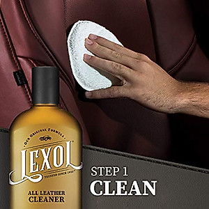 Lexol Leather Care Kit Conditioner and Cleaner, Use on Car Leather, Furniture, Shoes, Bags and Accessories, Trusted Leather Care Since 1933, Quick & Easy 2-Step Regimen, 16.9 oz Bottles Plus 2 Sponges,Black