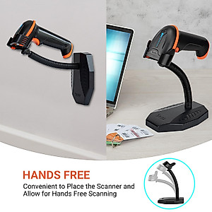 Tera Universal Barcode Scanner Stand Hands Free Barcode Scanning Bar-Code Reader Cradle Holder Base Angle and Height Adjustable Head for Supermarket Retail Store School Library Logistic Warehouse