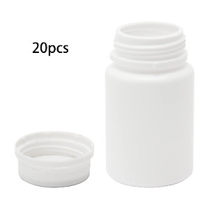 Aicosineg 20Pcs 2.12oz Lab Dropping Bottles PE Plastic Bottles Lab Eye Dropper Bottles Squeezable Eye Liquid Drop Bottle Small Mouth Drop Bottles Sample Seal Storage Bottles with Cap for Travel White