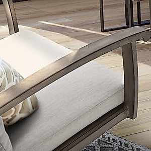 HAPPATIO 7 Piece Patio Swivel Dining Set, Aluminum Outdoor Dining Set for 6, Aluminum Dining Table and Chairs Set, Patio Dining Furniture with Aluminum Table, Chairs and Washable Cushions (Gray)