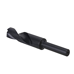 LDEXIN 22mm/0.86" Diameter High Speed Steel 1/2" Round Shank Split Point Tip HSS Twist Flute Spiral Flute Drill Bit Metalworking Drills Black Oxide Finish