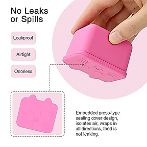 Morlike Dips Containers To Go, Silicone Salad Dressing Container, 1.6 oz Small Condiment Container with Leakproof Lid - Food Safe Storage for School Lunch Box Picnic Travel (Pink, Purple)