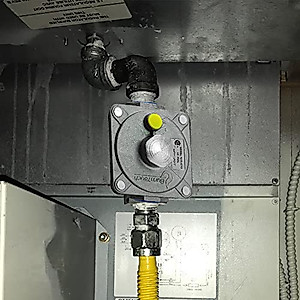 MENSI Natural Gas Pressure Regulator with 3/4" FNPT Thread, 1/2 PSIG Inlet Pressure and 4"-10" WC Outlet For Grill, Stove Range Pipe Lines