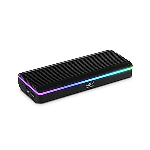 Vantec M.2 NVMe SSD to USB 3.1 Gen 2x1 Type C Syncable RGB Enclosure (NST-210C3-RGB), Small and Portable,Black