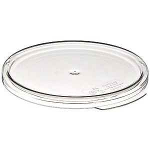 Cambro RFSCW2135 Camwear 2-Quart Clear Round Food Storage Container with Cambro RFSCWC2135 Clear Round Lid