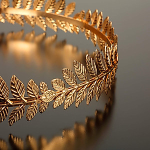 meekoo 6 Pcs Roman Laurel Wreath Gold Crown Leaf Headband Greek Goddess Headpiece for Women Men Party Wedding Accessories