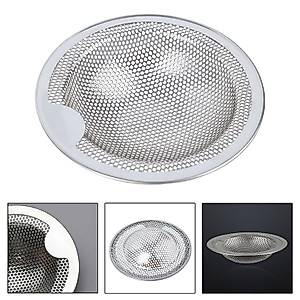 Stainless Steel Slop Basket Filter Trap - Bathroom Sink Drain Strainer | Bathtub Shower Drain Hair Trap | Kitchen Sink Drain Strainer | Mesh Metal Sink Strainer Kitchen Drain Strainer with Rim