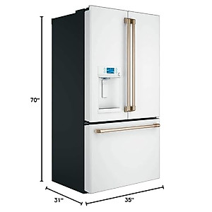 CAFE GE CYE22TP4MW2 Caf0233 22 Cu.Ft. Matte White Counter-Depth French Door Refrigerator