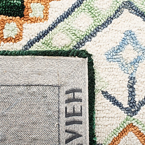 SAFAVIEH Aspen Collection Accent Rug - 3' x 5', Green & Ivory, Handmade Moroccan Boho Tribal Wool, Ideal for High Traffic Areas in Entryway, Living Room, Bedroom (APN706Y)