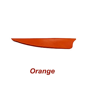 M.SJUMPPER ARCHERY Arrows 3 Inch Real Feathers Fletching with Shield Cut for DIY Hunting Shooting Shafts (36 Pack) (Orange)