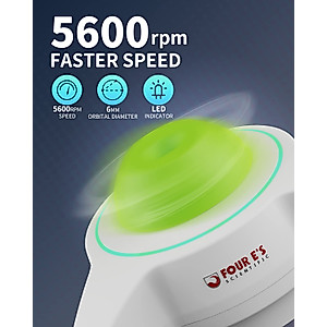 Mini Vortex Mixer with Extra Interchangeable Silicone Cap, Lab Vortex Shaker with Touch Function, 5600rpm, 6mm Orbital Diameter, for Acylic Paints, Nail Polish, Test Tubes, Green