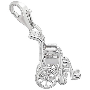 Rembrandt Charms Wheelchair Charm with Lobster Clasp, Sterling Silver