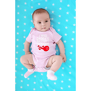 CBTwear I Was Daddy's Fastest Swimmer - Soon to Be Mom and Dad - Cute Infant One-Piece Baby Bodysuit (12 Months, Pink)