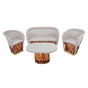 Living Room Furniture Equipal Handmade By Equipales San Jose White Color Mexican Traditional Style Ideal for your home, house, garden, office, restaurant, hotel, bar, beach, living room, bedroom
