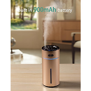 Car Diffuser Humidifier with Colorful Light, Auto Shut-Off, 2 Mist Modes, Car Diffusers for Essential Oils, USB Mini Humidifier for Car, Office Destop, Bedroom (Black)
