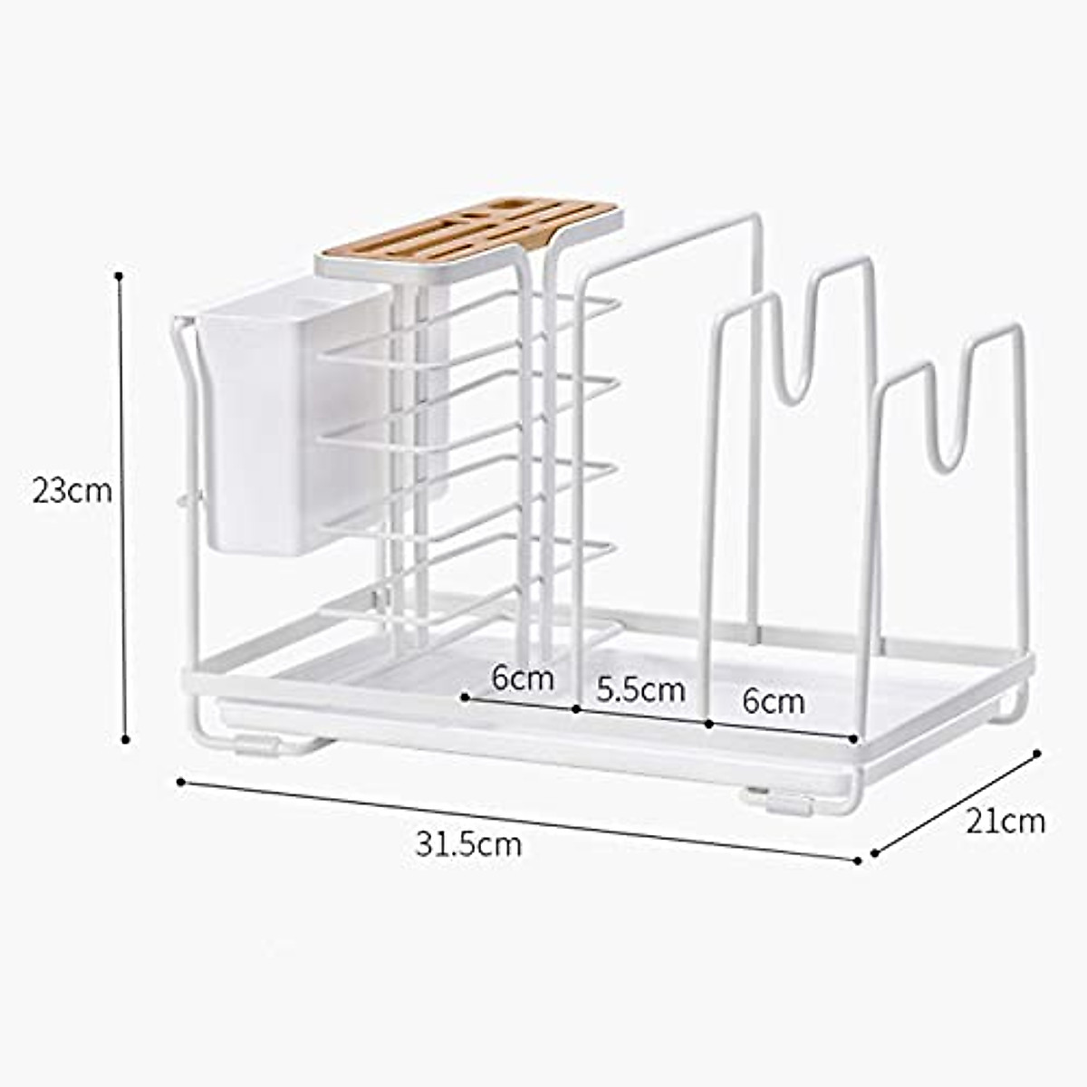 Sifanhao Expandable Pot Rack Organizer Shelf Expandable Cookware Organizer Baking Pan Organizer Kitchen Pot Lid Rack Organizer (White)