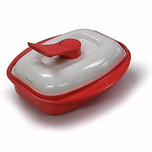 Microhearth Grill Pan for Microwave Cooking, Red