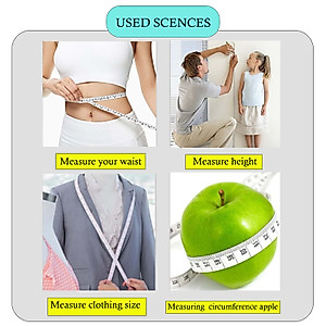 Oboteny 2Pcs Tape Measure Measuring Tape for Body, 120-Inch Double Scale Sewing Flexible Ruler for Weight Loss Body Measurement Tailor Craft Vinyl Body Measurement Tape(White, Yellow)