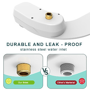 Bidet Attachment - WITHLENT Ultra-Slimt Non-Electric Dual Nozzle (Frontal & Rear Wash) Adjustable Water Pressure, Water Bidet Toilet Seat Attachment (White)