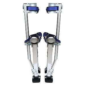 findmall 18-30 Inch Drywall Stilts Grade Adjustable Aluminum Tool Stilt for Painting or Cleaning - Silver