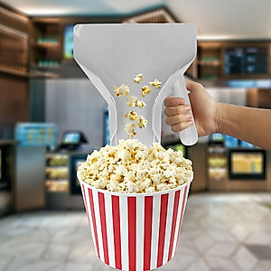 Lwuey French Fry Shovel Scoop, Commercial Frying Bagger Scooper Food French Fries Shovels Scoop with Non Slip Right Handle Metal Popcorn Speed Easy Fill for Ice Candy Snacks Kitchen Utensils Machine