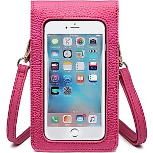 Laikiy Lightweight Leather Cell Phone Purse - Small Crossbody Bag Wristlet Purse