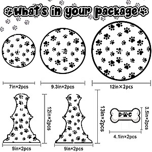 2 Set 3-Tier Dog Paw Print Round Cardboard Cupcake Stand for 24 Cupcakes Perfect for Kids Dog Paw Print Theme Birthday Party Decorations Dog Paw Print Party Supplies Cupcake Topper