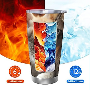 GDSHJKLW Cat Kiss Tumbler With Lid And Straw 20oz Stainless Steel Leakproof Travel Coffee Mug Double Wall Insulated Cup Gifts For Women Home Office