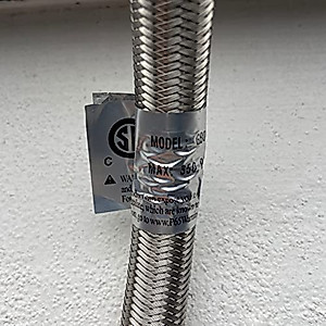 MOFLAME 16 Feet Braided Stainless Propane Hose with Both 3/8 Inch Female Flare Ends, Brass Tube Fitting, Coupling for RV, Gas Grill, Turkey Cooker, Propane Fire Pit, Patio Heater ,Smoker and More