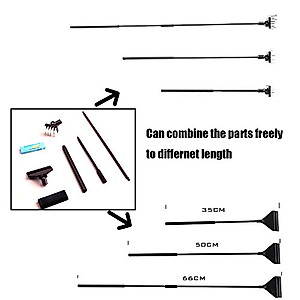 Fzone New Aluminum Magnesium Alloy Scraper Cleaner, Clean Brush with 10 Stainless Steel Blade for Aquarium Fish Plant Reef Tank Glass Cleaning Rotatable Head Extended to 26inch