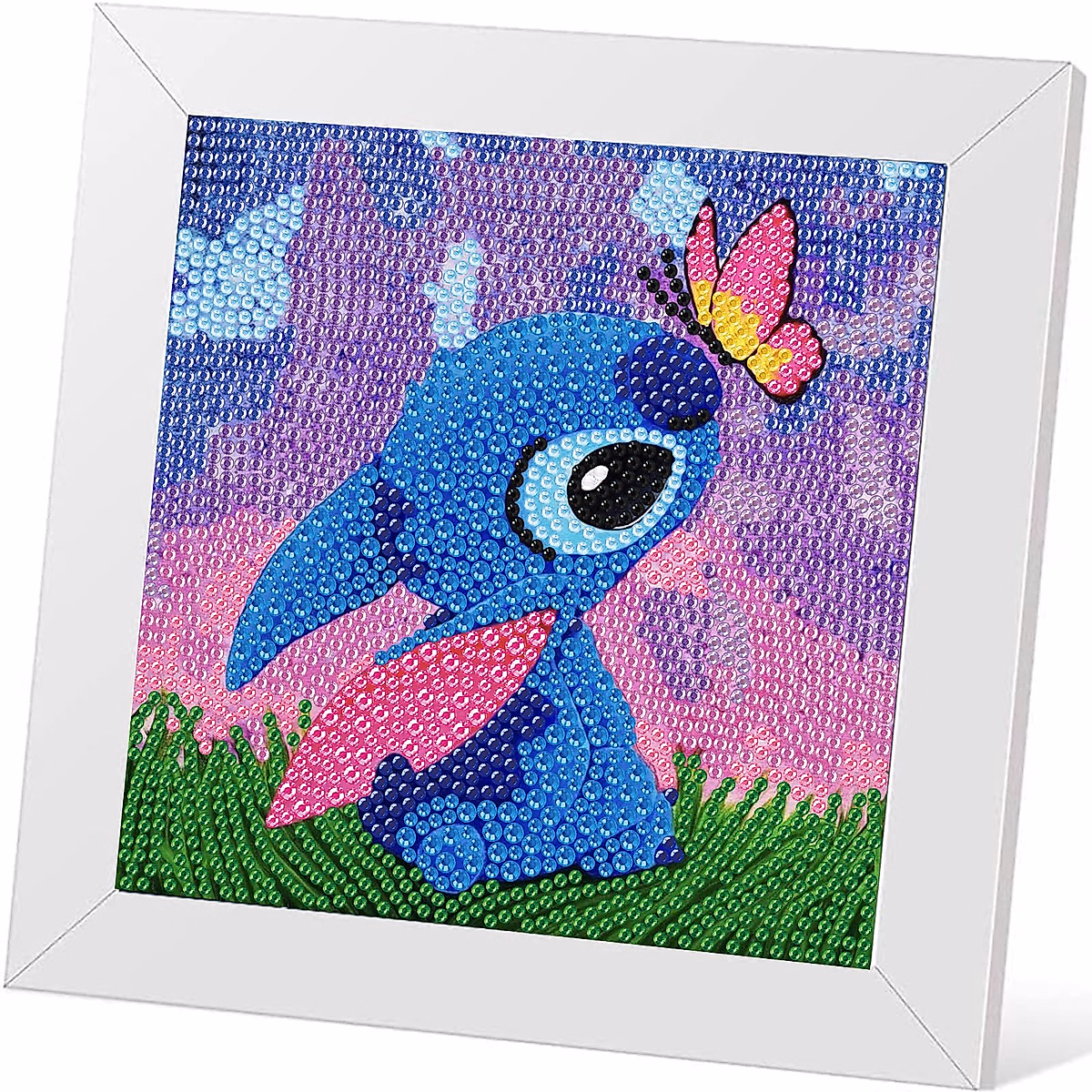 xackcme Stitch Diamond Painting Kits for Kids with Frame,Cartoon Diamond Art for Kids Ages 4-8-12,Easy Kids Gem Art Kit with Beautiful Package for Gift Home Wall Decor(7x7inch), CC015