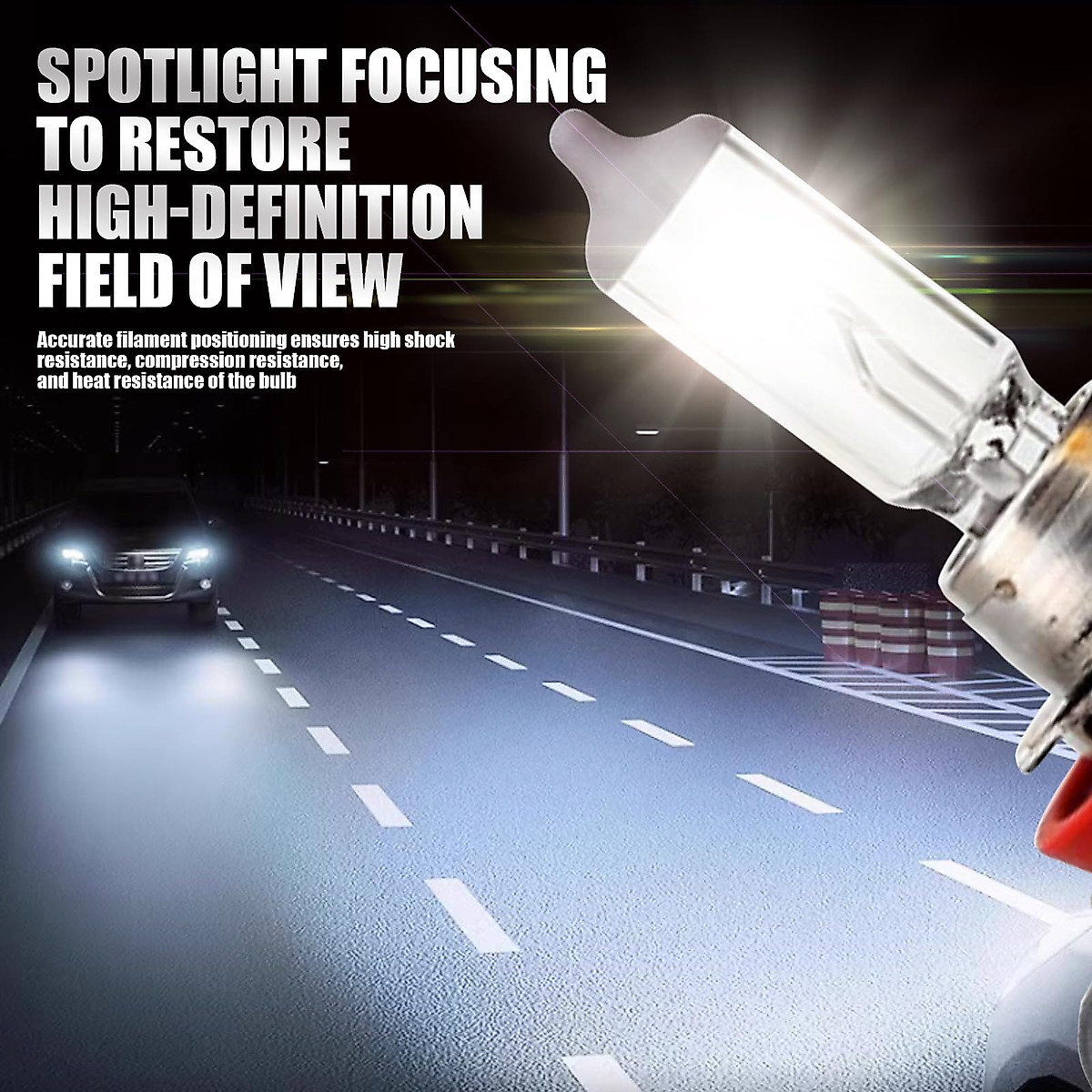 gunhunt 2 PCS Car H11-55W Halogen Bulb, 12V Quartz Lamp Ultra-bright Beam Low/High Beam Fog Light Replacement, All-in-one Plug and Play Bulb, Universal Lighting Accessories for Cars (White)