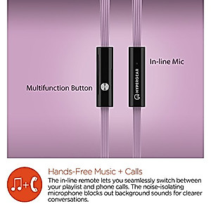 HyperGear dBm Special Edition Earphones. Noise Isolating Comfort Ear Gel Fit, in-line Microphone for Hands-Free Calls & Music. Compatible for iPhones, Androids, iPads, Tablets & Other Devices (Rose)