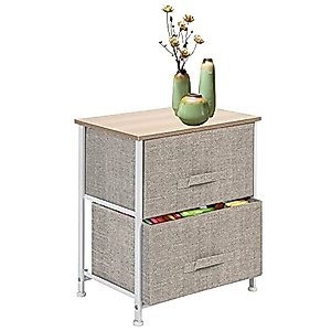 ZSEDP Nordic 2 Drawers Nightstand Bedside Dresser Jewelry Box Makeup Storage Box Cabinet Container Drawer Organizer Bedroom Furniture