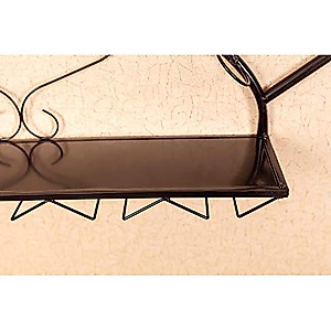 Wine Racks Metal Iron Wine Rack Wall Shelf Hanging Wine Rack Goblet Holder Cup Holder Can Hang 7 Bottles of Wine   Hanging 10 Cups