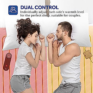 Sealy Heated Mattress Pad Queen Size, Cotton Blend Electric Bed Warmer with 10 Heat Setting Wireless Controller & 1-12 Hours Auto Shut Off, Fit Up to 17 Inch Deep Pocket, 60x80 Inch, White