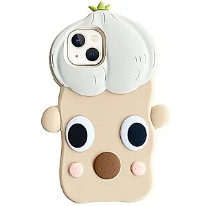 JIATAY Case for iPhone 12 Pro Max Case Silicone Cute, Camera Lens Protector Design Kawaii Bear 3D Thick Case Protective Cover Compatible with iPhone 12 Pro Max (Onion)