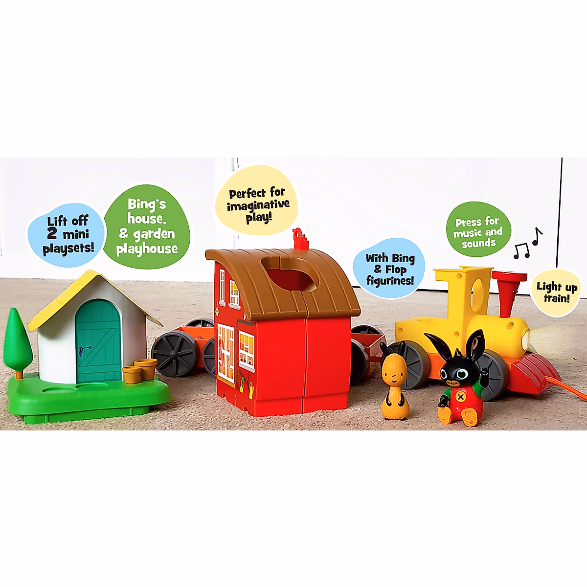 Bing Lights and Sounds Train with Mini playset for Ages 3+