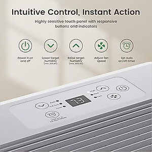 Waykar 80 Pint Energy Star Dehumidifier for Home, Basement, Large Rooms up to 5,000 Sq. Ft. - Auto Defrost, Ultra Quiet(40 dB), Auto Comfort Mode, with Drain Hose & Water Tank