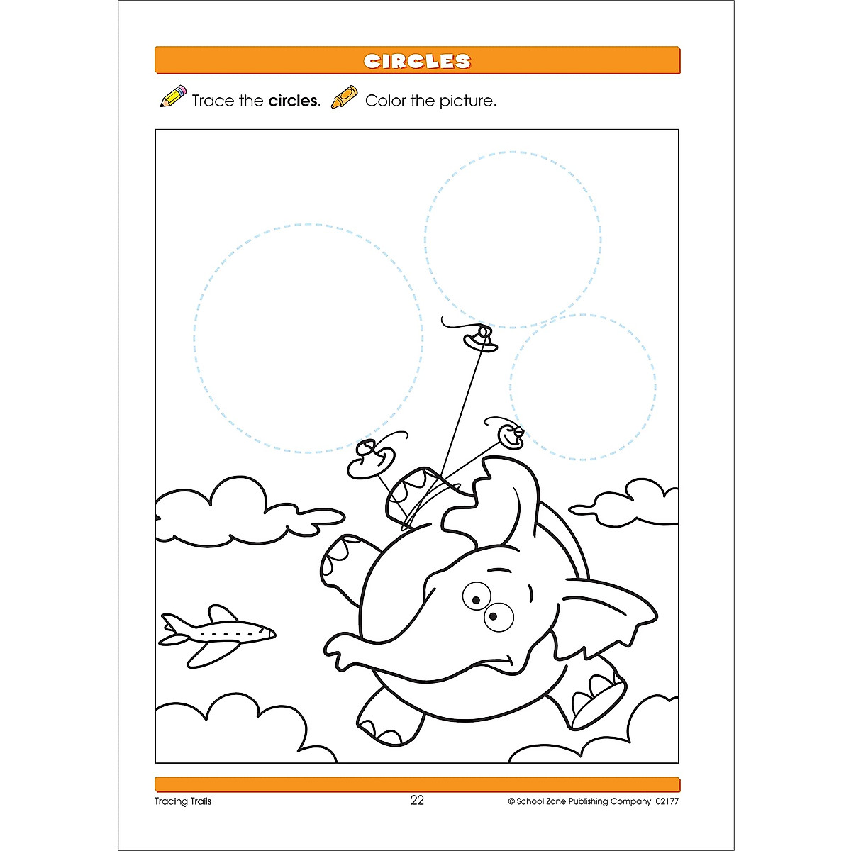 School Zone - Tracing Trails Workbook - 32 Pages, Ages 3 to 5, Preschool, Pre-Writing, Intro to Shapes, Alphabet, Numbers, and More (School Zone Little Hand Helper™ Book Series)