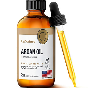 UpNature Argan Oil 2oz - 100% Natural & Pure Argan Oil for Hair Growth, Natural Cuticle Oil & Skin Care Products for Stretch Marks & Scars- Carrier Oil for Essential Oils for Skin