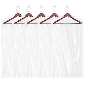 Plasticplace Clear Garment Bags Plastic Suit Bag 1.0 Mil 21" X 4" X 40" (50 Count)