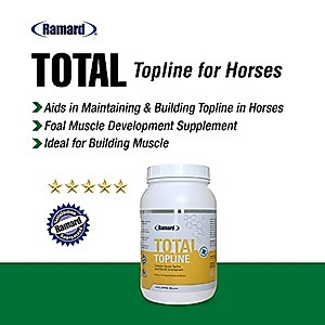 Ramard Total Topline Powder Horse Supplements - Build and Maintain Muscle Tissue During Recovery for Foals and Horses - Protein & Amino Energy Horse Supplement - 2lb Tub