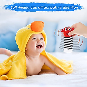 Wrist Rattles Foot Finder Rattle Sock Toy for Baby Toddler, Baby Rattle Toys 0-6 Months, Baby Essentials 3-6 Months, Baby Rattles Present Gift for 0-3, 3-6, 6-12 Months(Marine Life）